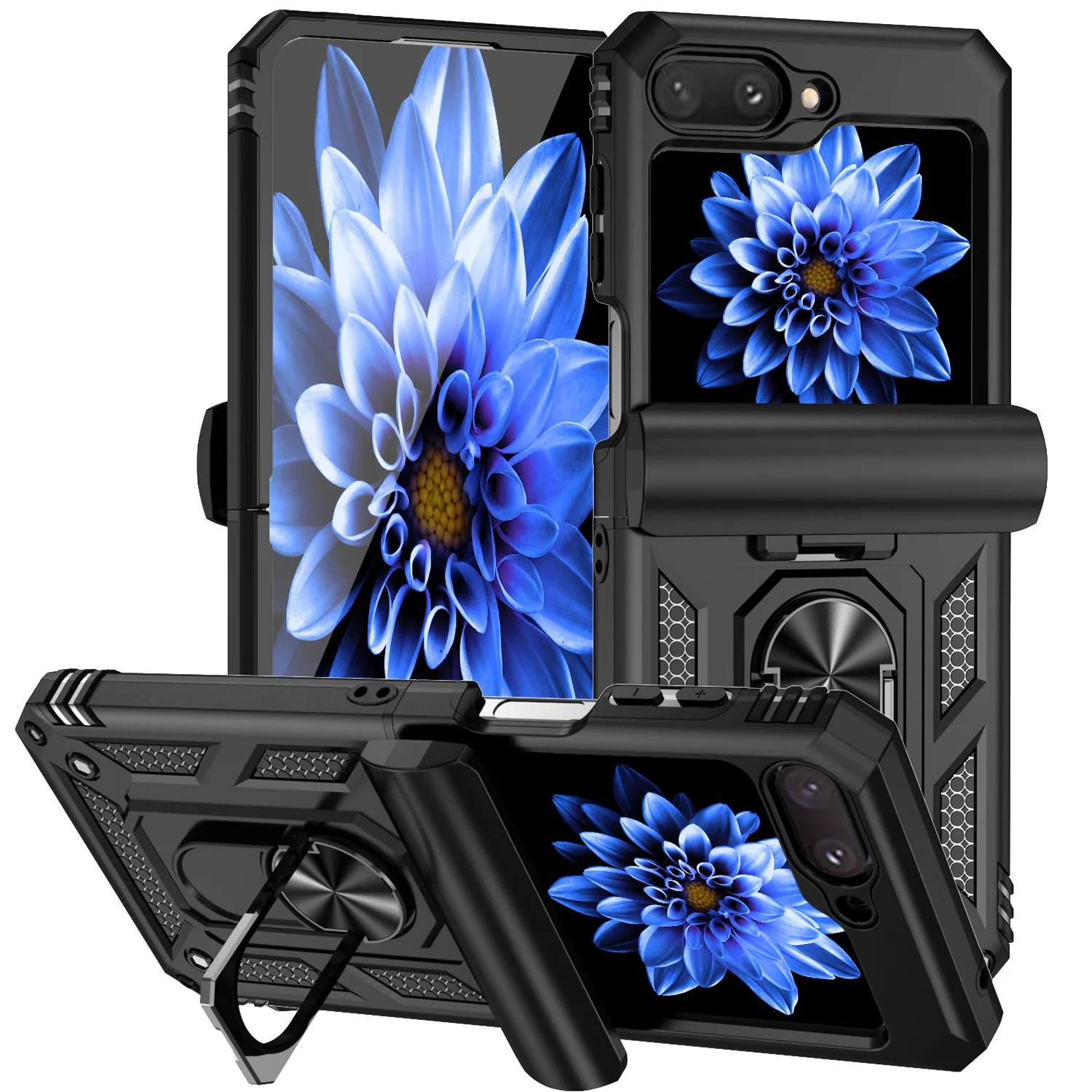 For-Samsung-Galaxy-Z-Flip-5-5G-Case-Magnetic-Car-Ring-Shockproof-Armor ...