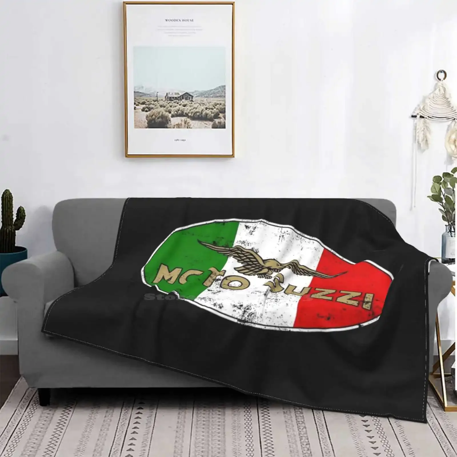 Moto Guzzi-Vintage Classic Motorcycle Logo Soft Warm Throw Blanket ...
