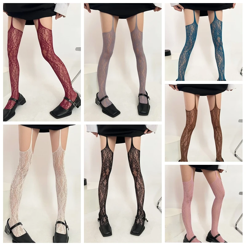 7 Colors Fishnet Tights Women Summer Thin Suspander Socks Ladies ...