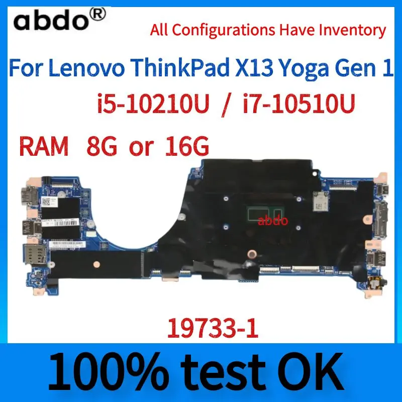 Placa-base-para-port-til-Lenovo-ThinkPad-X13-Yoga-Gen-1-19733-1-con-CPU ...