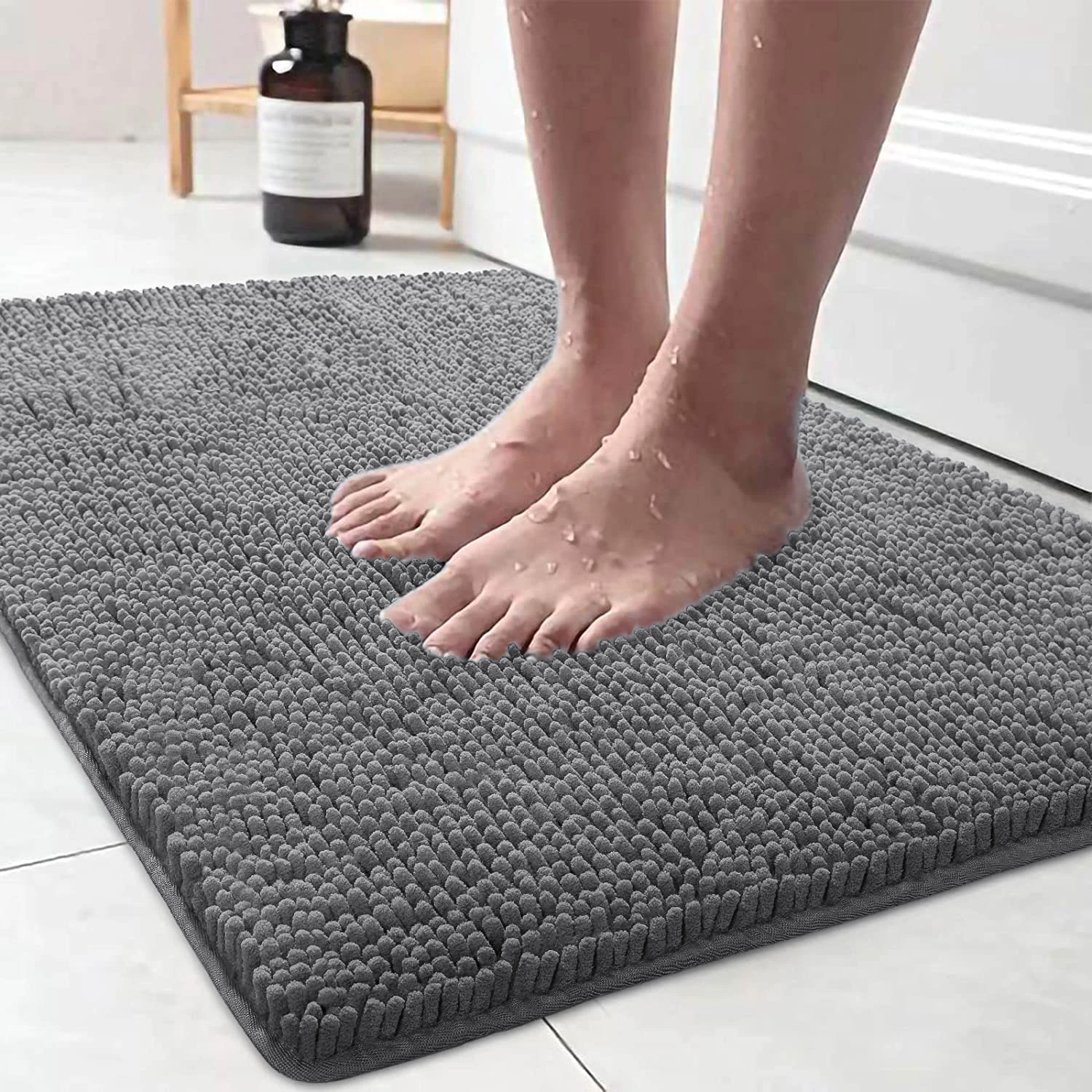Luxe Dikker Chenille Badkamer Anti Slip Badmat Met Super Water ...