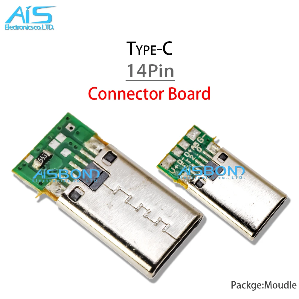 14P-USB-3-1-Type-C-Connector-Male-ocket-receptacle-Through-Holes-PCB ...