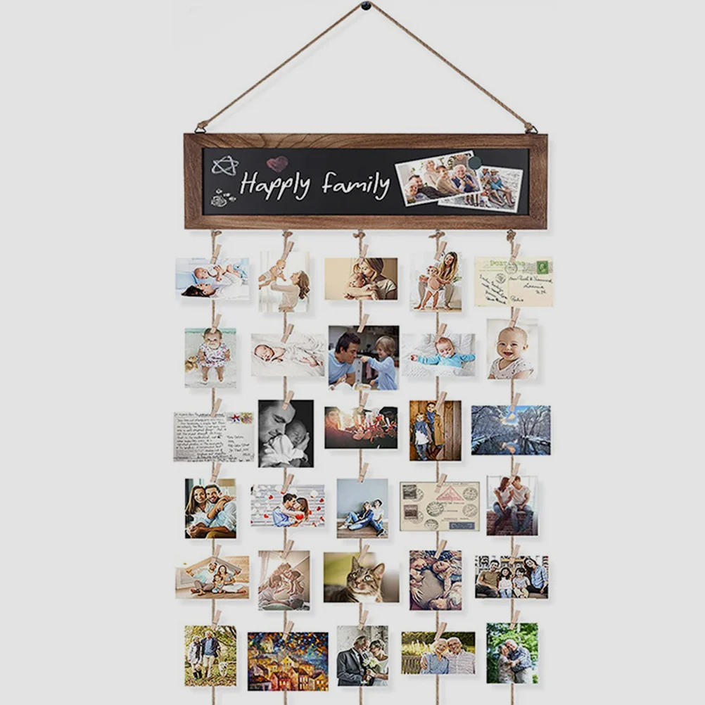 1 Set Wall Picture Holder Wooden Photo Clip Wall Picture Holder Home ...