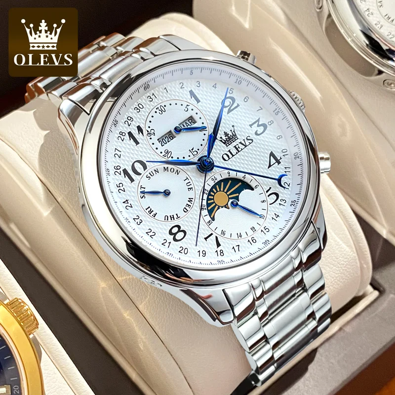 Olevs Watches Moon Phase | Mechanical Watch Men | Men's Watches ...