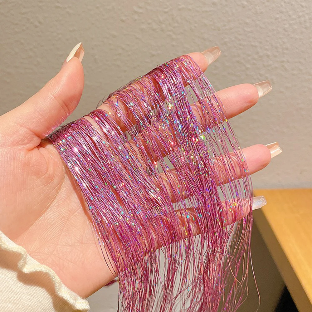 Shiny-Threads-Glitter-Hair-Tinsel-Kit-Glitter-String-Extensions-16 ...