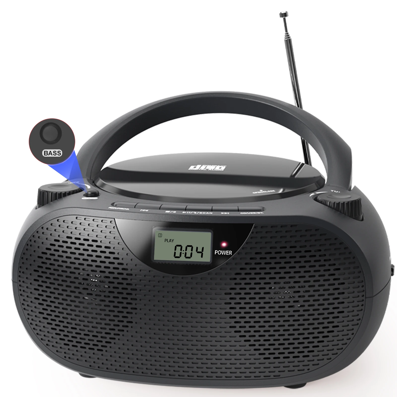 CD/MP3 player boombox with bluetooth AM FM radios and USB/MP3,bass ...