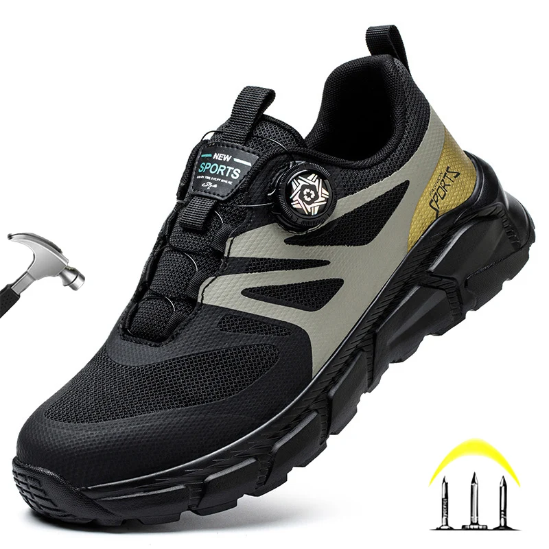 New-Safety-Shoes-Men-Rotary-Buckle-Work-Shoes-Air-Cushion ...