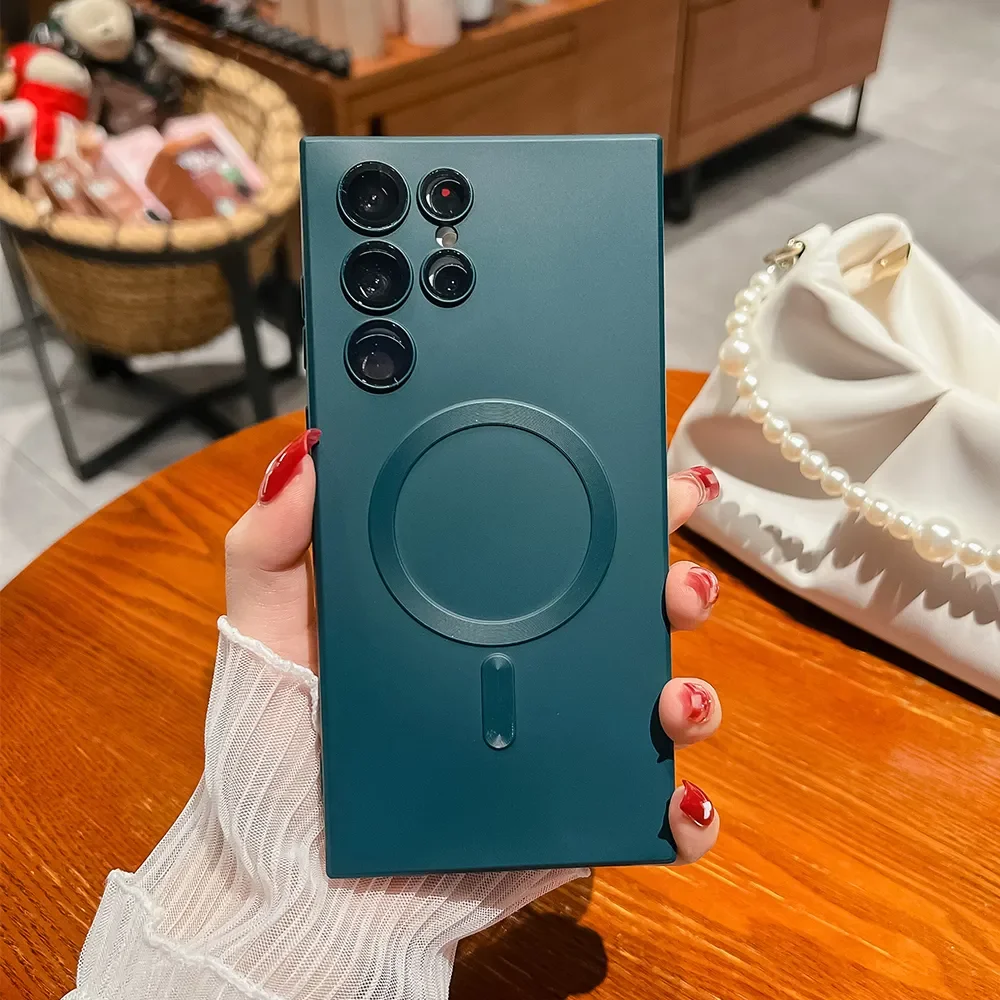 Роскошные магнитные Чехлы для телефона Magsafe с беспроводной зарядкой ...