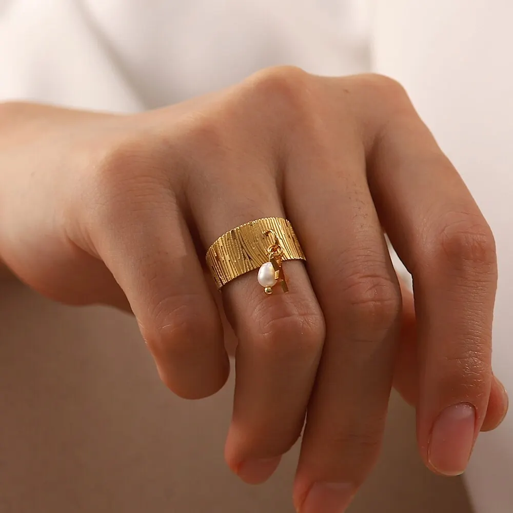 Fashion-Minimalist-18k-Gold-Plated-Open-Ring-Jewelry-Stainless-Steel ...