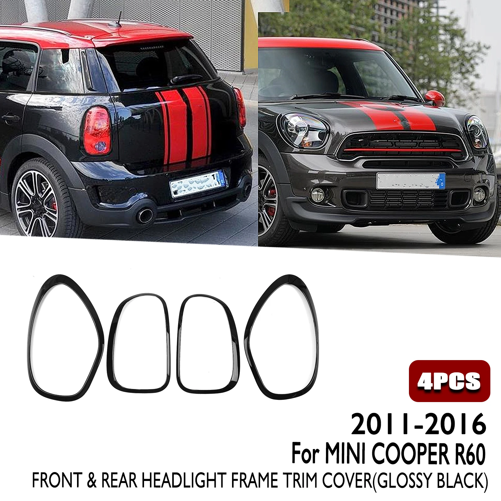 Car-Front-Headlight-Trim-Cover-Rear-Taillight-Frame-Trim-Cover-For-MINI ...