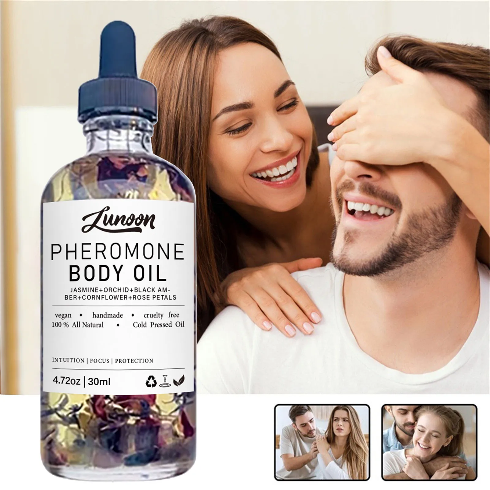 Aceite corporal de feromonas con pétalos que nutre la piel, el cabello ...