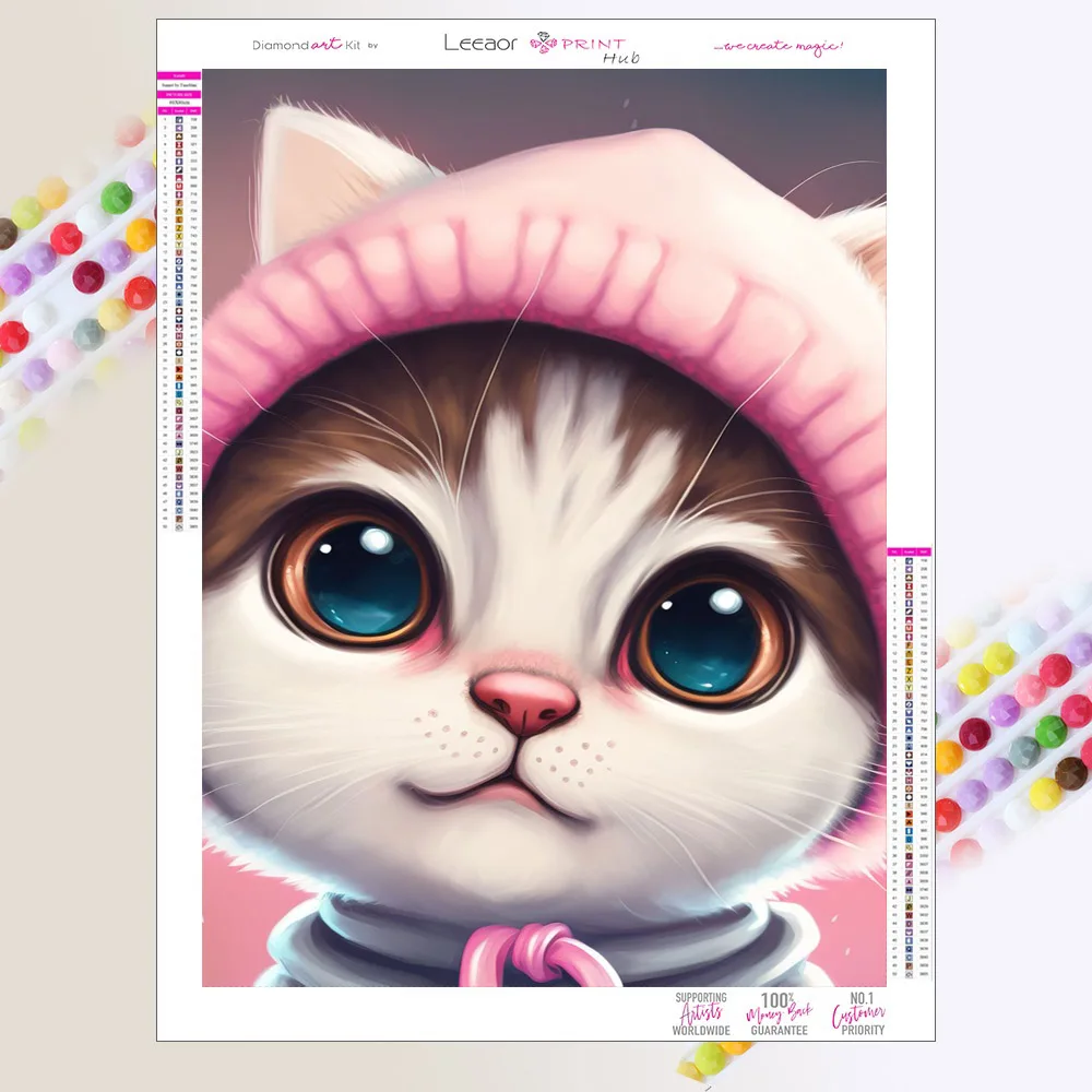 Cartoon-Animals-Diamond-Painting-Cat-In-The-Hat-Full-Diamond-Mosaic ...