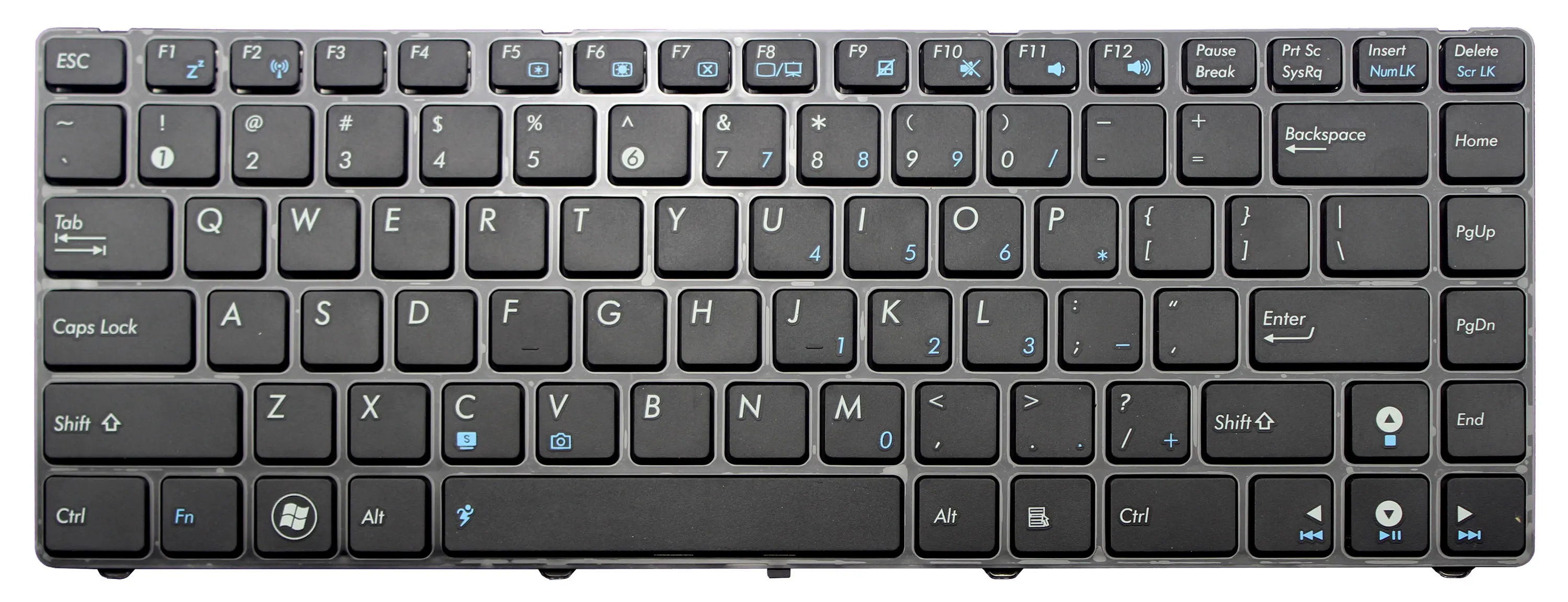 LARHON New Black US English Keyboard Black Frame For ASUS N43 N43SL ...