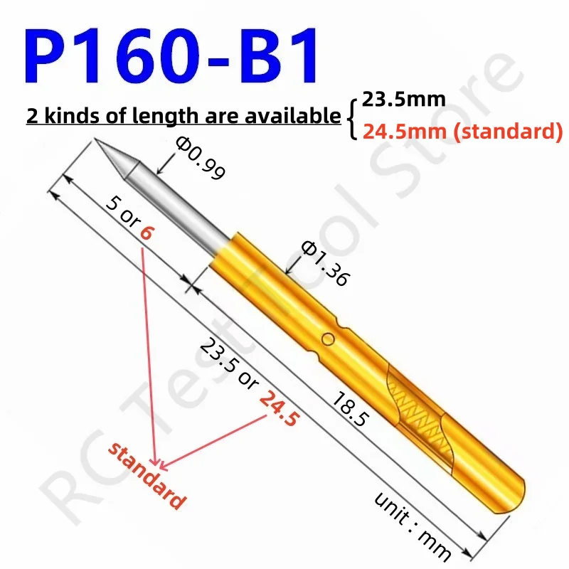 20-100pcs-P160-B-Spring-Test-Probe-P160-B1-Test-Pin-Brass-Metal-Gold ...