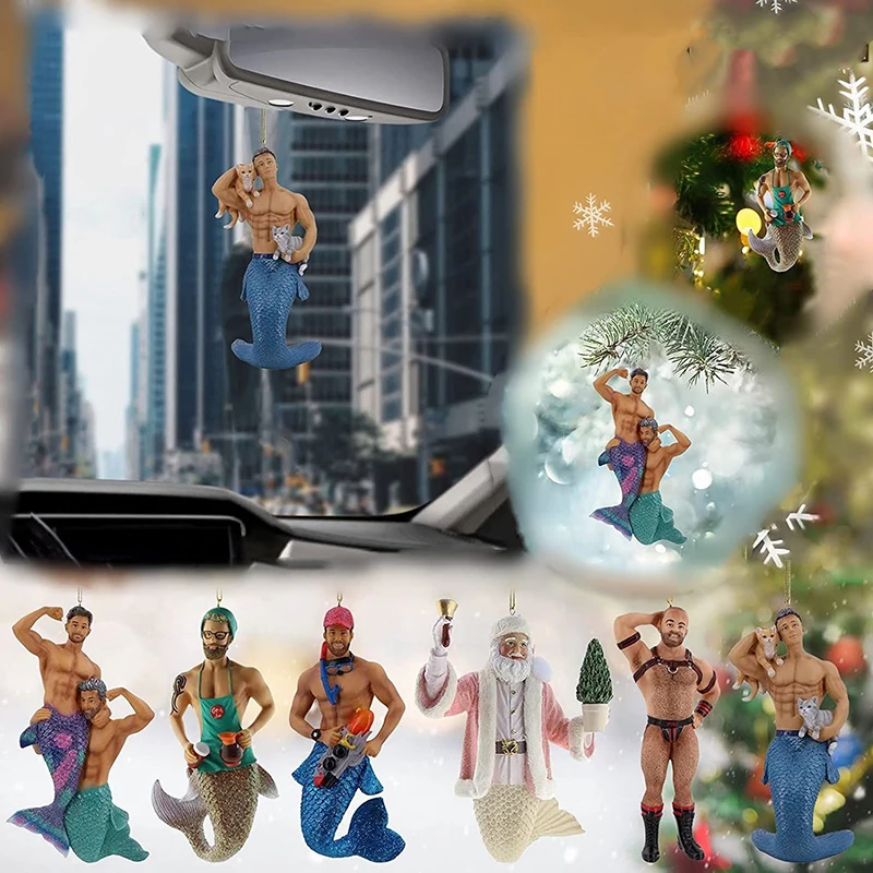 Male-Mermaid-Christmas-Tree-Decoration-Cartoon-Holiday-Gift ...