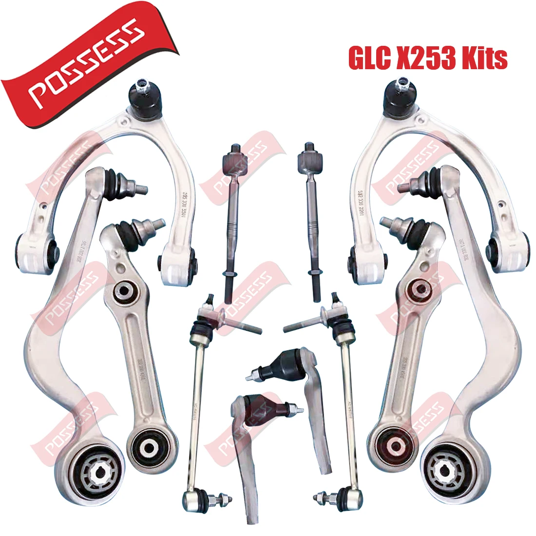 12 Pieces Front Axle Suspension Control Arm Stabilizer Link Tie Rod ...