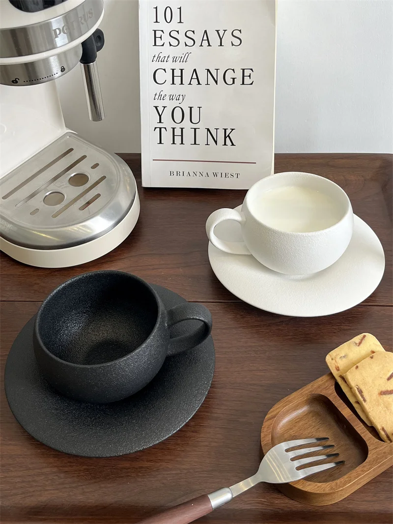 A-350ml-volcanic-stone-ceramic-coffee-cup-and-saucer-pure-white-color ...
