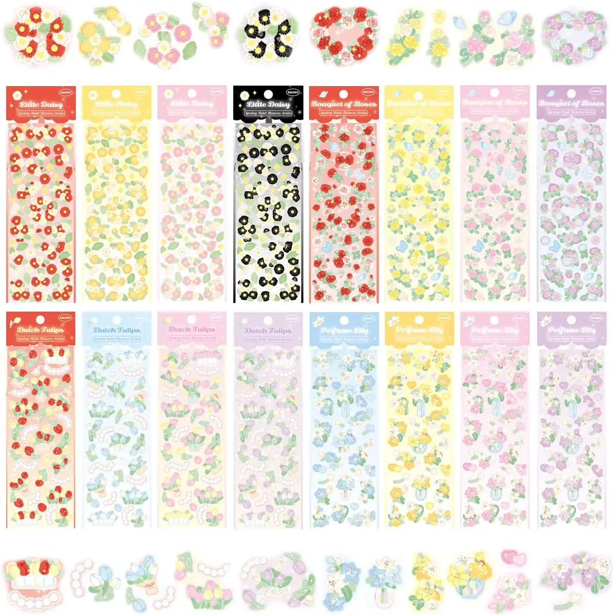 Korean-Deco-Stickers-Set-DIY-Colorful-Glitter-Self-Adhesive-Stickers ...