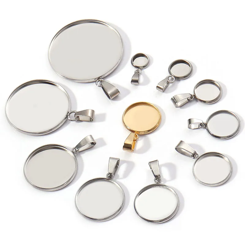 Cabochon de Base en acier inoxydable, pour la fabrication de bijoux ...