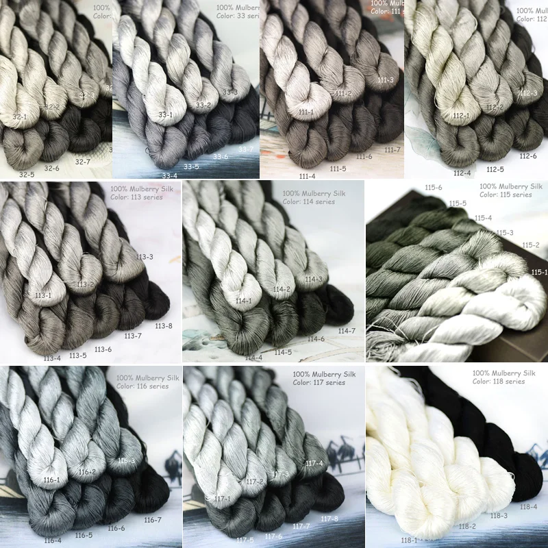 100-Mulberry-Silk-Embroidery-Thread-Yarn-Artisan-Yarns-White-Cream ...
