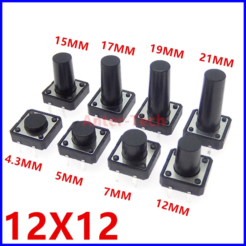 20PCS Tactile Tact Mini Push Button Switch Micro switch 12x12 12*12*4.3mm 5mm 6 7 8 9 10 11 12 ...