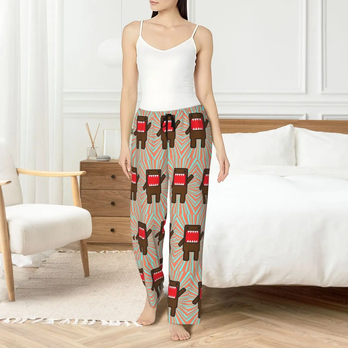 Custom Womens Domo Kun Pajama Pants Printed Cartoon Sleep Sleepwear ...