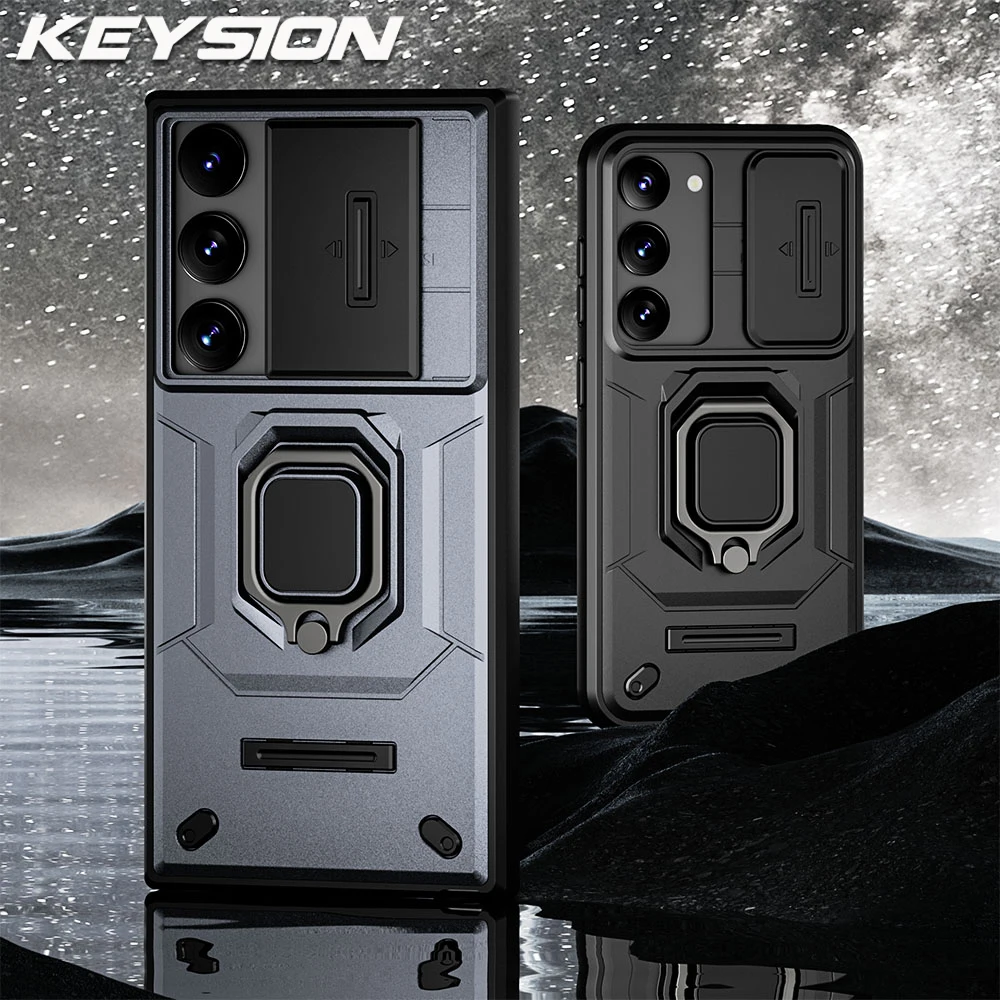 KEYSION-Shockproof-Armor-Case-for-Samsung-S24-Ultra-5G-Slide-Camera-Lens-Protection-Ring-Stand ...