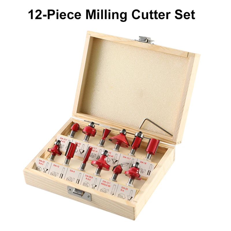 12pcs-1-4inch-Router-Bit-Set-Trimming-Straight-Milling-Cutter-for-Wood ...