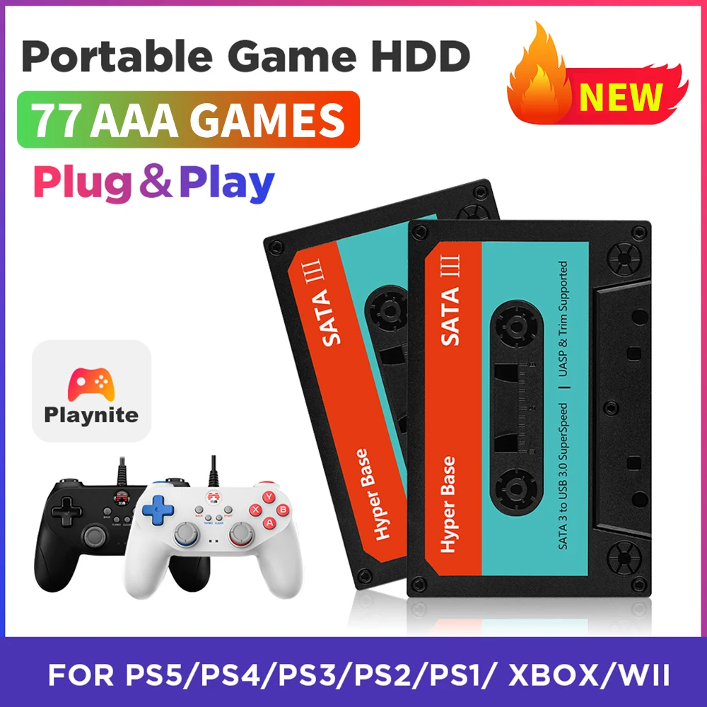 Playnite HDD with AAA Games For PS5/PS4/XBOX/WiiU 500G/2T Hard Drive Support Windows Computer ...