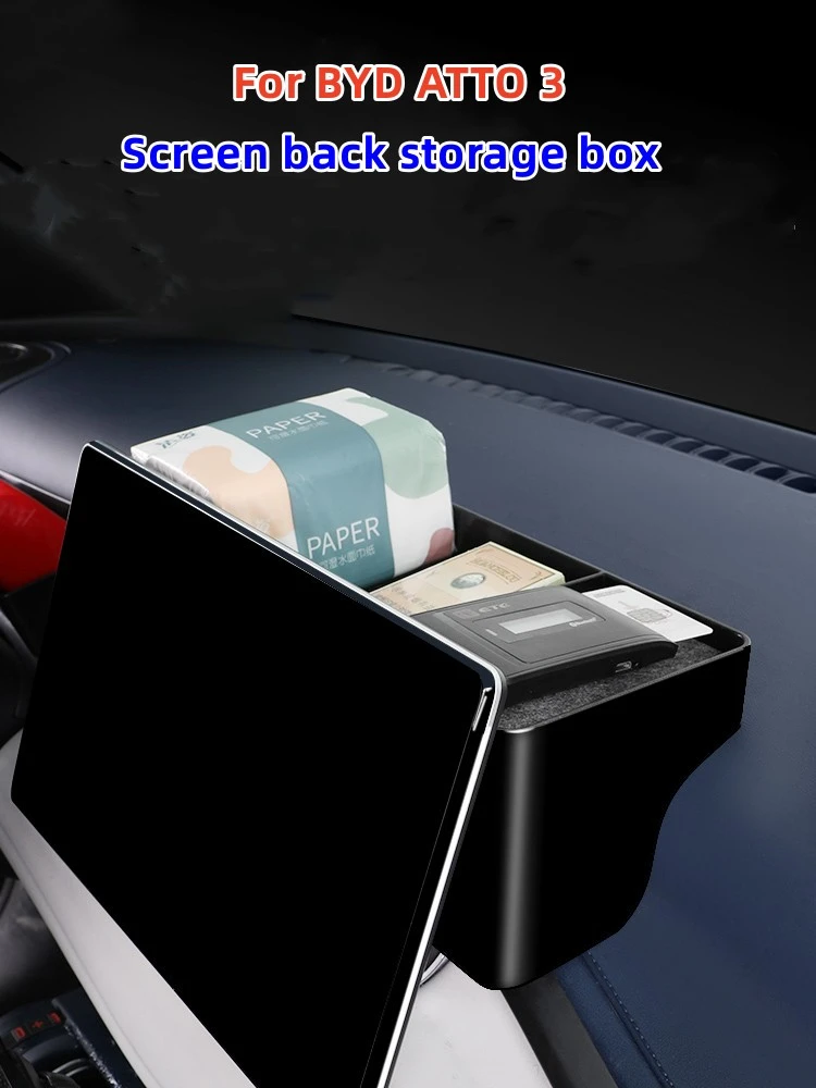 Car Dashboard Storage Box Abs Navigation Screen Back Organizer Tray ...