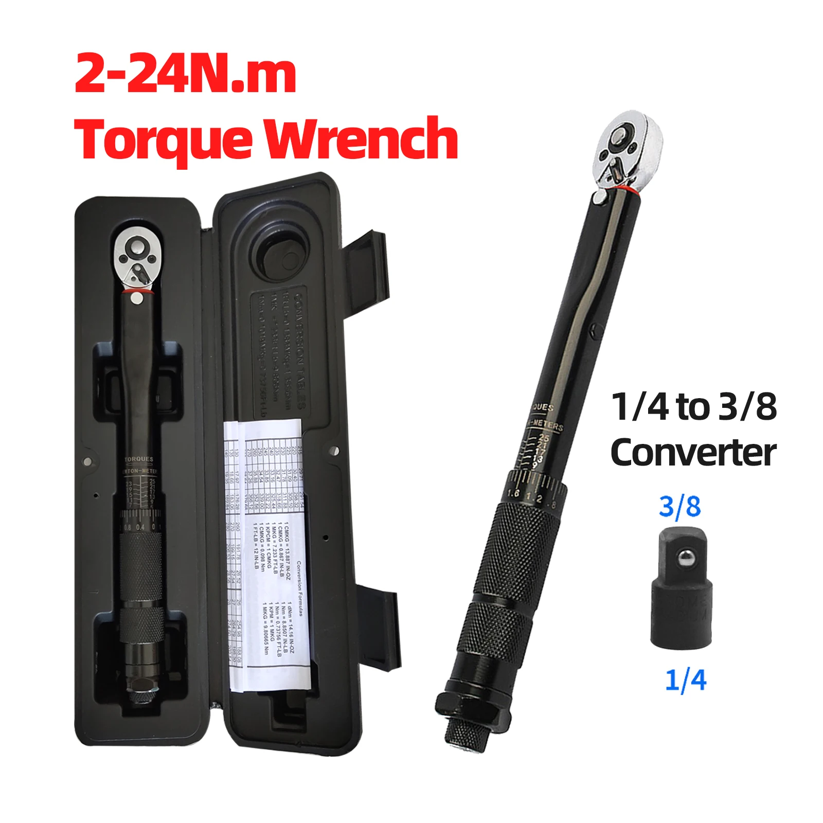 1/4 Torque Wrench Key 2-24n.m Professional Automotive Car Bicycle Tool ...