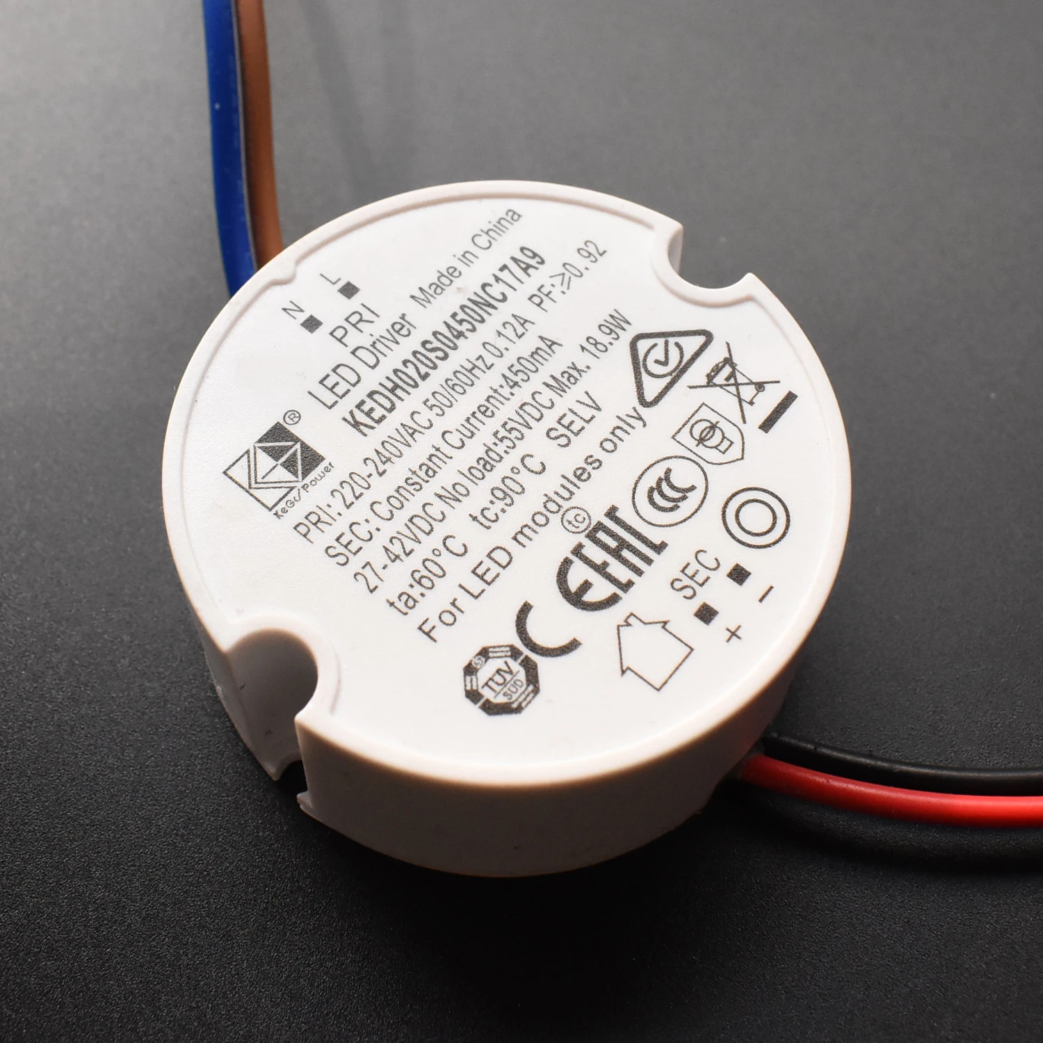 High PF IP44 CC Built-in LED Power Supply Round LED Driver 350mA 450mA ...