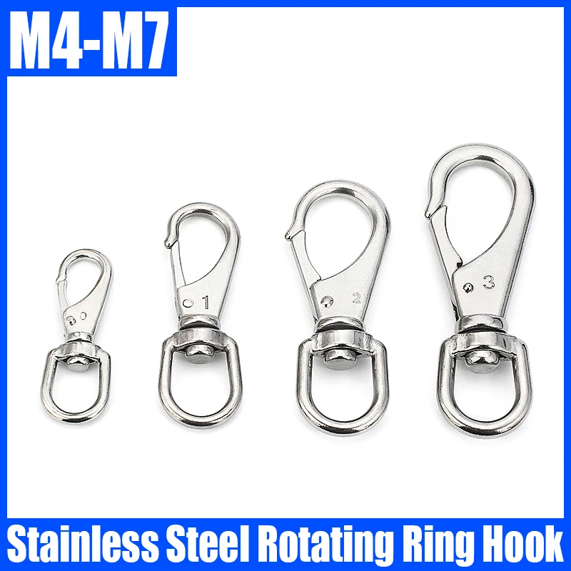 1PC-M4-M7-304-Stainless-Steel-Rotating-Ring-Hook-Universal-Spring-Snap ...