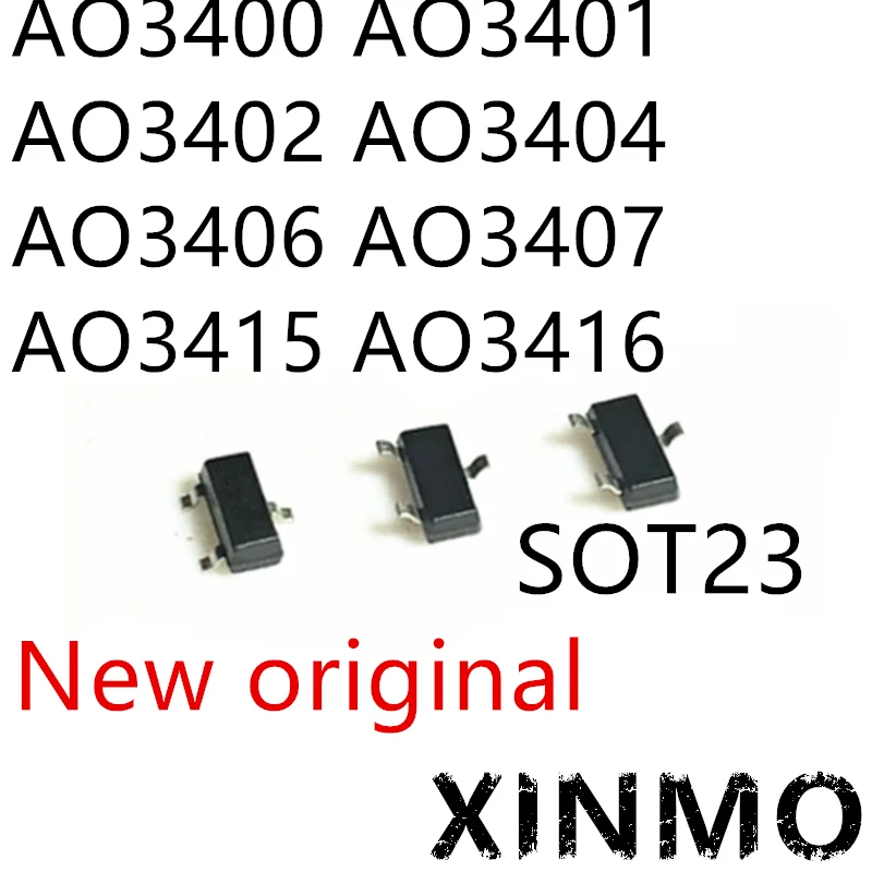50PCS AO3400 AO3401 AO3402 AO3404 AO3406 AO3407 AO3415 AO3416 SOT23 ...