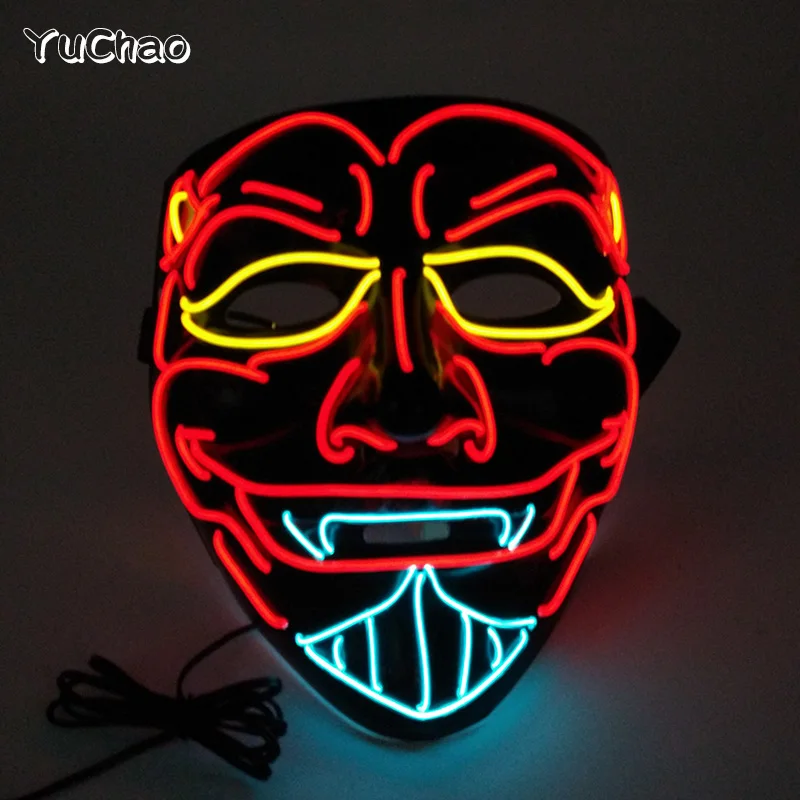 Luminous-Horror-Devil-Mask-Halloween-LED-Light-Up-Ghost-Face-Mask-Bar ...