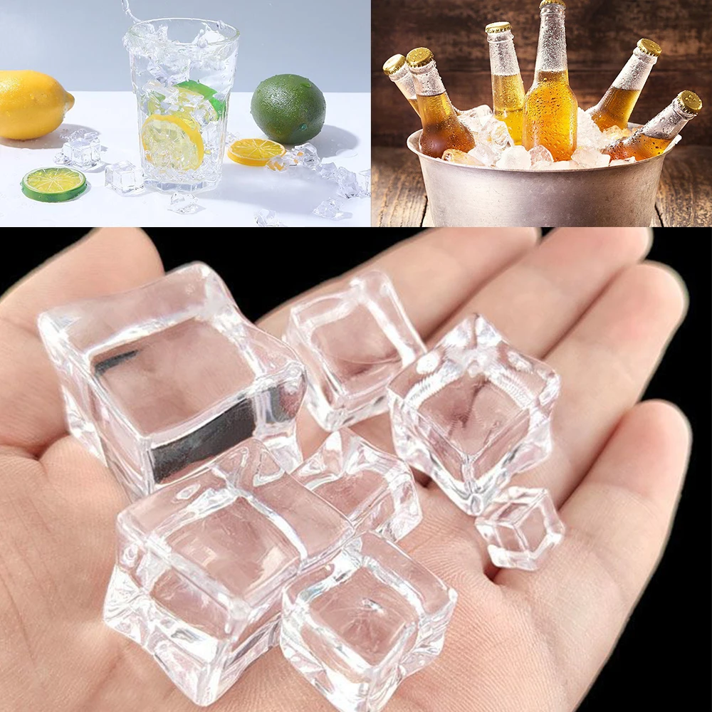 10Pcs-Acrylic-Simulation-Ice-Cubes-Artificial-Square-Shape-Clear ...