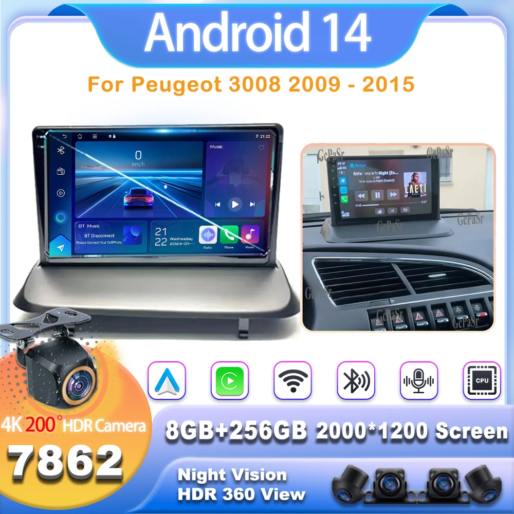 Android-Auto-Car-Radio-For-Peugeot-3008-2009-2015-Android-14-Stereo-Multimedia-Player-Carplay ...