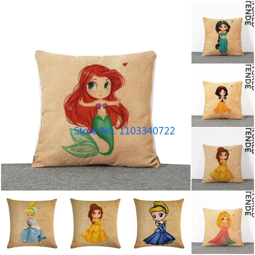 Anime-Kawaii-Princess-Rapunzel-Belle-Jasmine-Aurora-Kids-Cushion-Cover ...