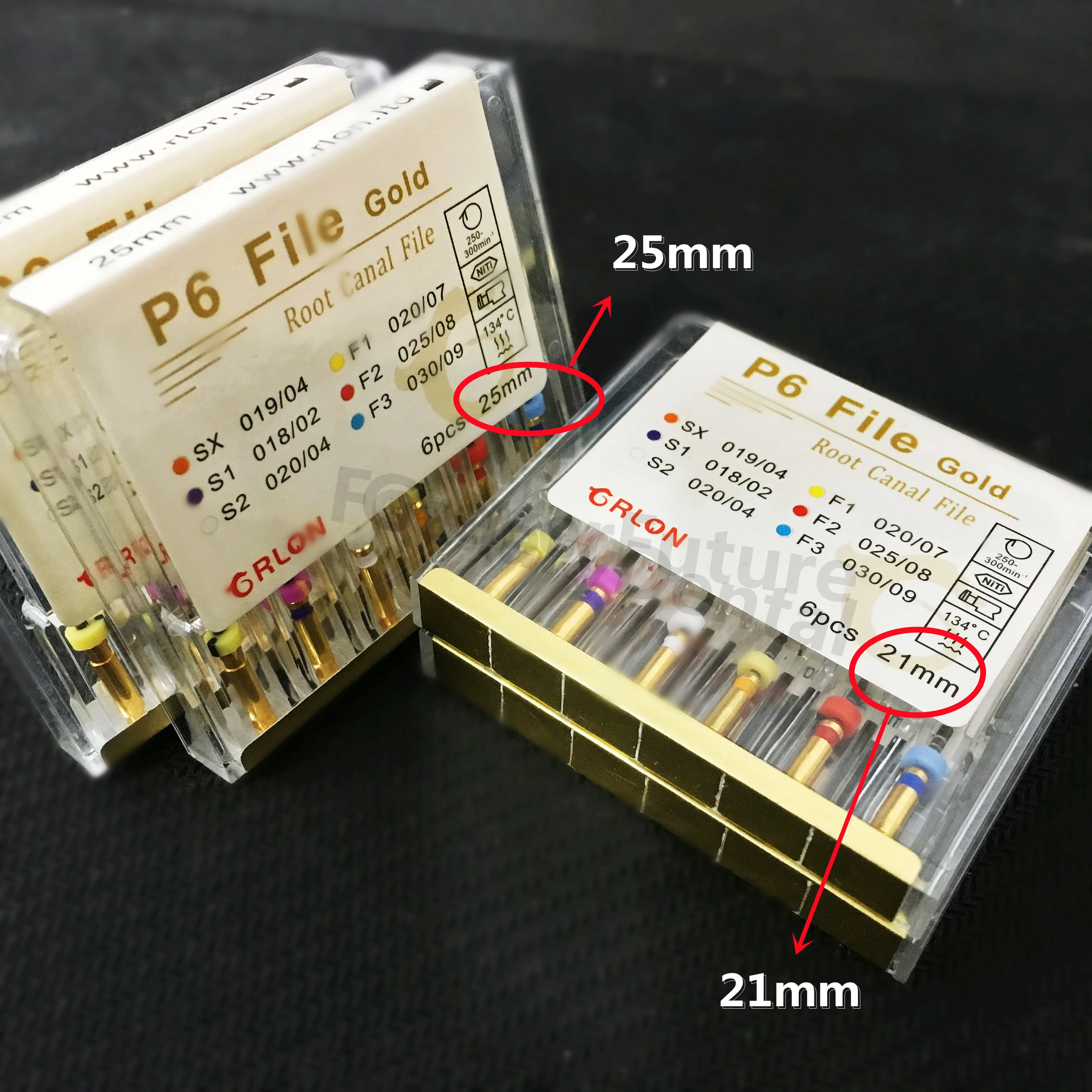 6Pcs-Pack-Dental-Flexible-Golden-Files-Endo-Rotary-Niti-Files ...