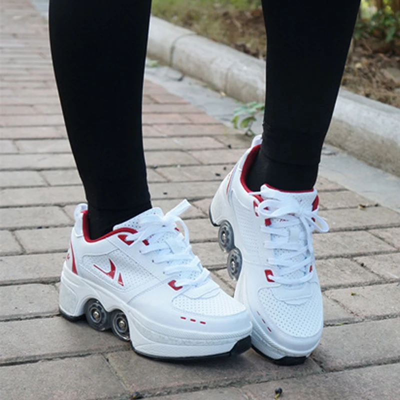 Kids Deformation Roller Skate Shoes Parkour Roller Shoes Casual ...