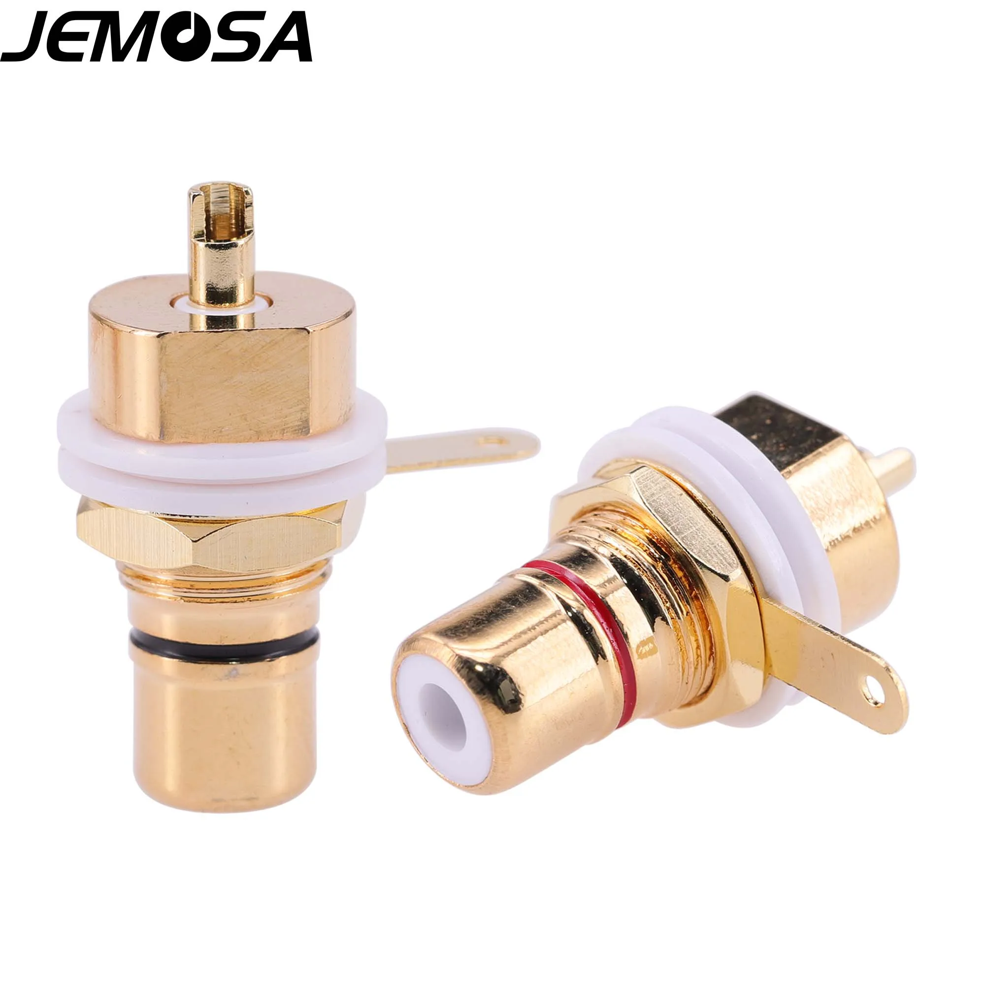 RCA-Connector-Female-Socket-Chassis-Connectors-Audio-Jack-Bulkhead-Red ...