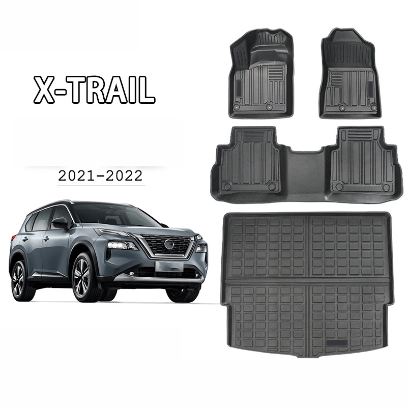 Rubber-Car-Floor-Mats-Set-For-Nissan-X-Trail-Waterproof-Accessories ...