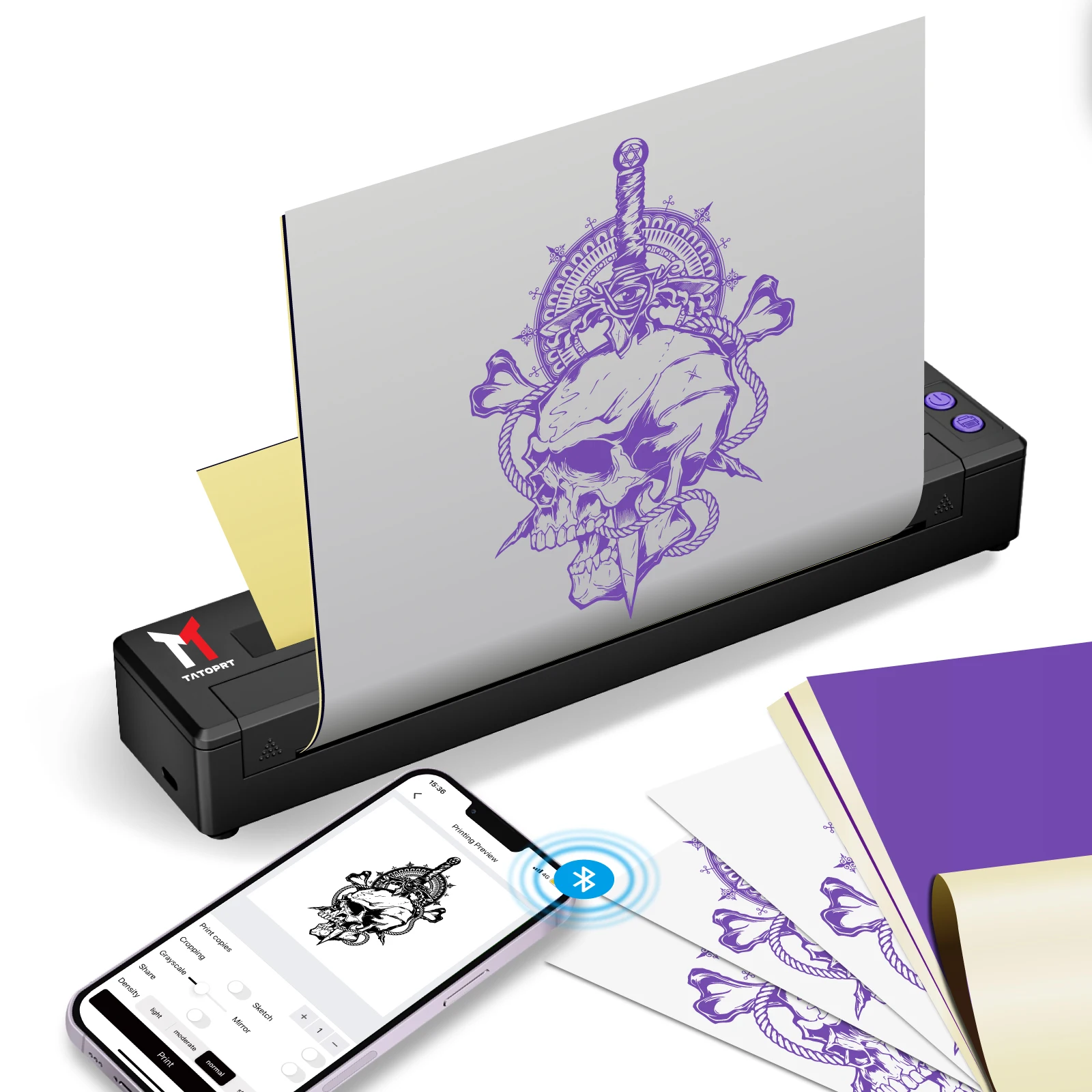 MHT-Bluetooth-A4-Size-Thermal-Tattoo-Stencil-Printer-Portable-Tattoo ...