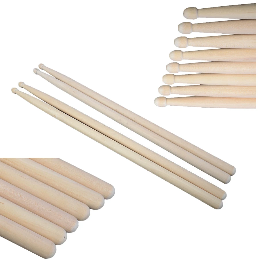 1-Pair-Maple-Wood-Drumsticks-New-5A-7A-Lightweight-Solid-Wood-JAZZ-Drum-Sticks-Percussion ...