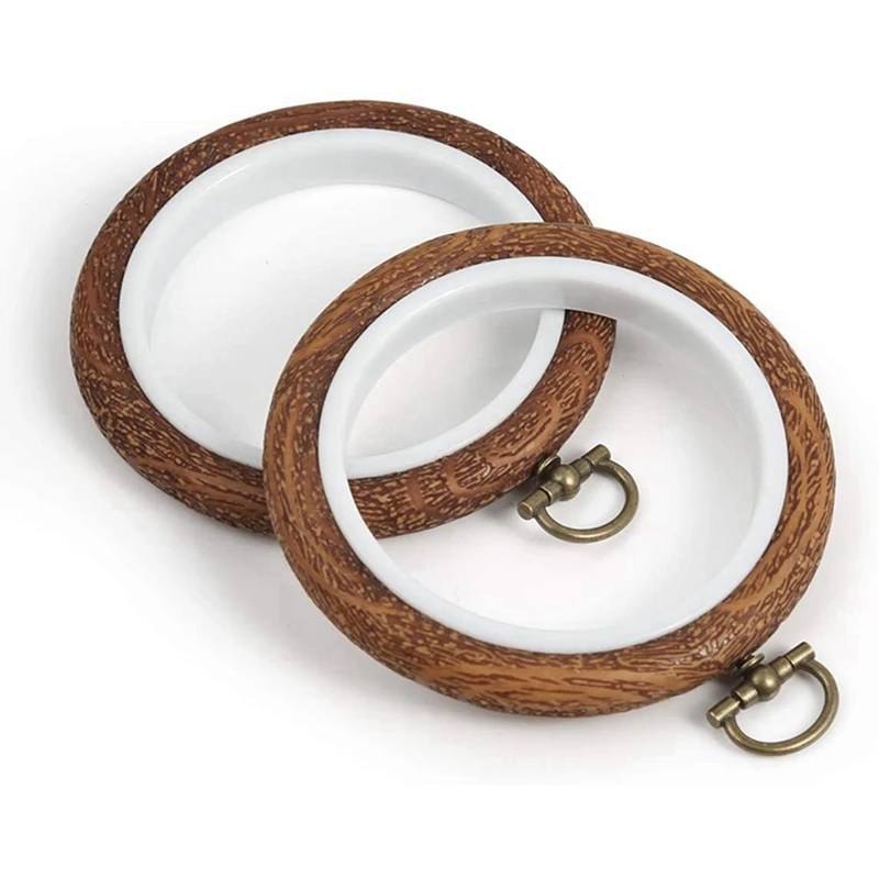 20Pcs-Embroidery-Hoops-Imitated-Wood-Embroidery-Circle-Round-Display ...