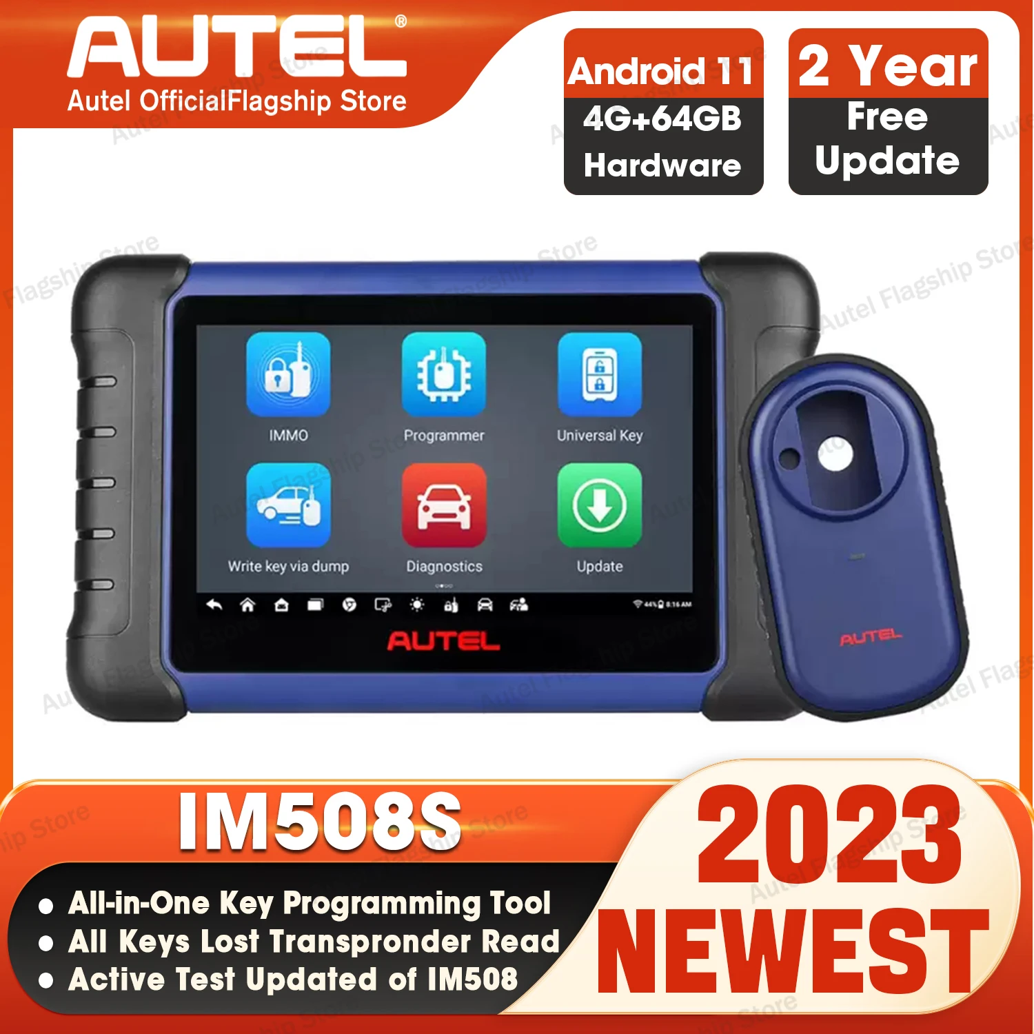 Autel MaxiIM IM508S 자동차 키 프로그래밍 도구 진단 도구, 올인원 키 프로그래머 OBD2 스캐너, 2023 최신 ...