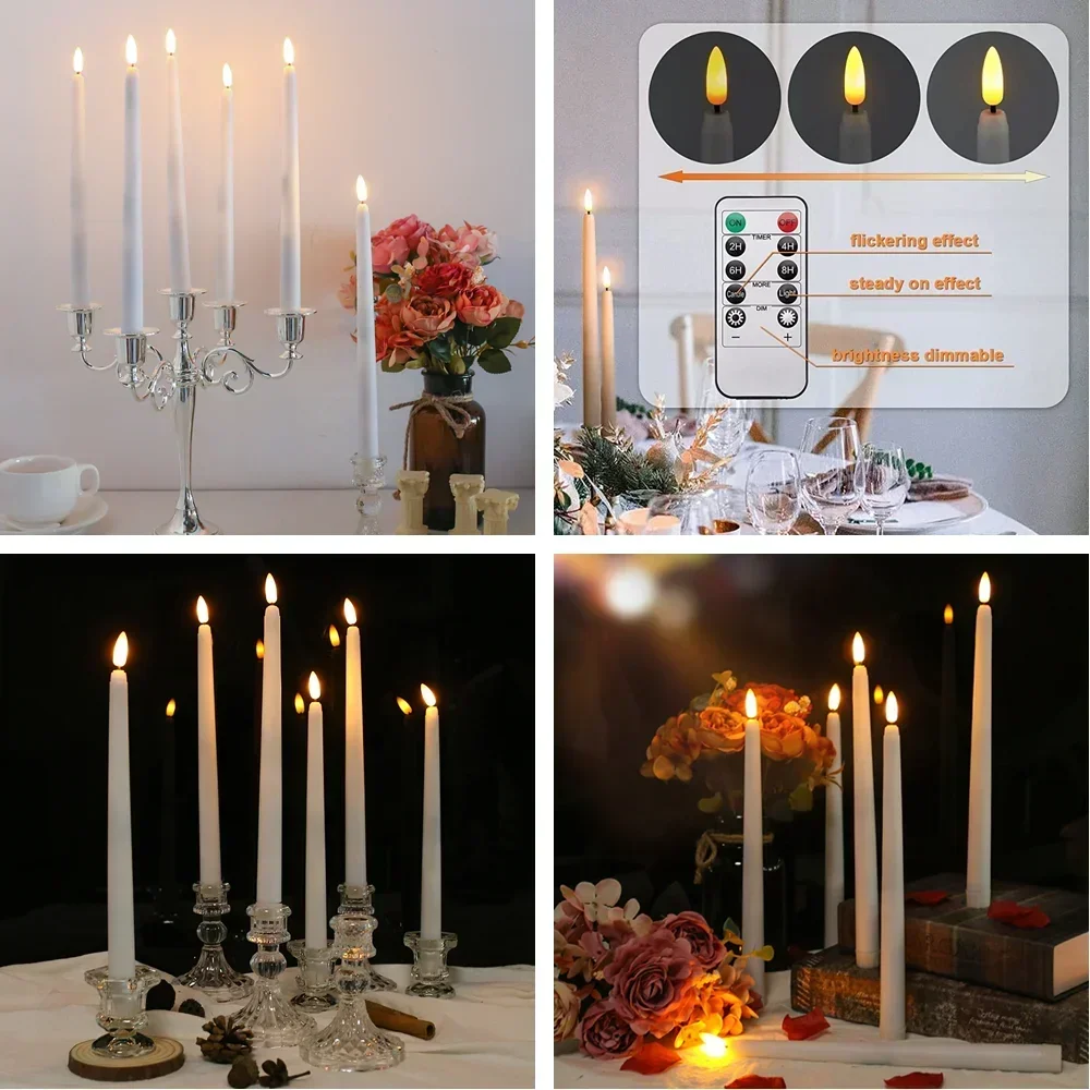 6-24Pc-LED-Flameless-Taper-Candles-6-5-11-Tall-Tapered-Candle-Battery ...