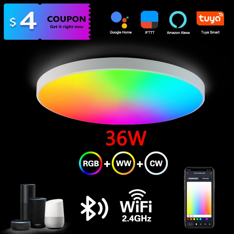 Smart Led Ceiling Lamp Wifi Remote Control | Wifi Smart Led Ceiling ...