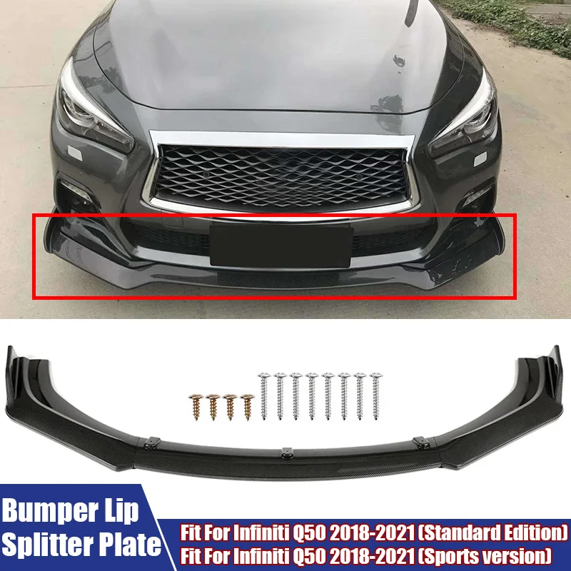 Front Bumper Lip Splitter Plate Protective Trim Covers Spoiler Diffuser ...
