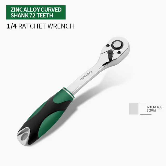 GREENER 1/4" 3/8" 1/2"Inch Ratchet Wrench 72 Teeth Extending Telescopic ...